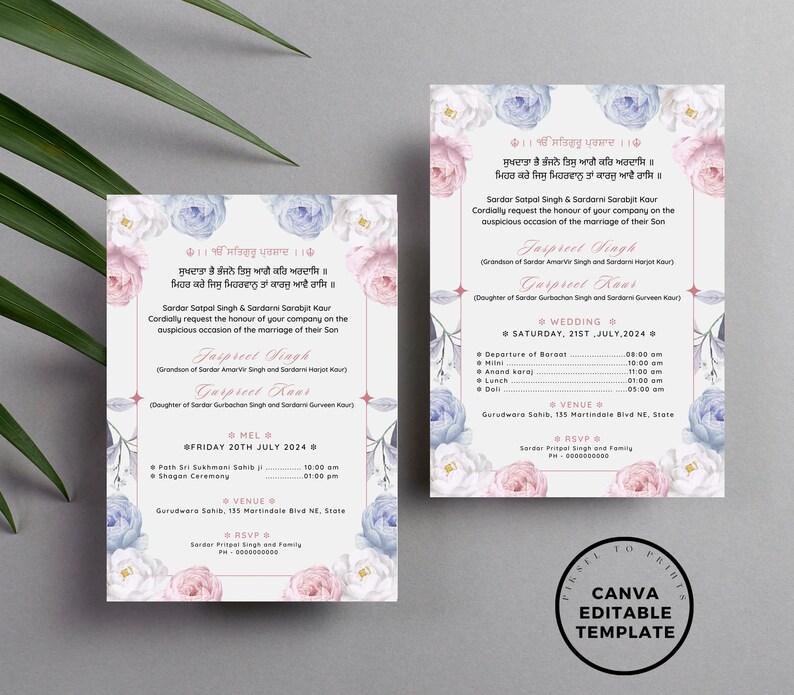 Editable Sikh Wedding Invitation Card Bundle All in One, Paath Invite ...
