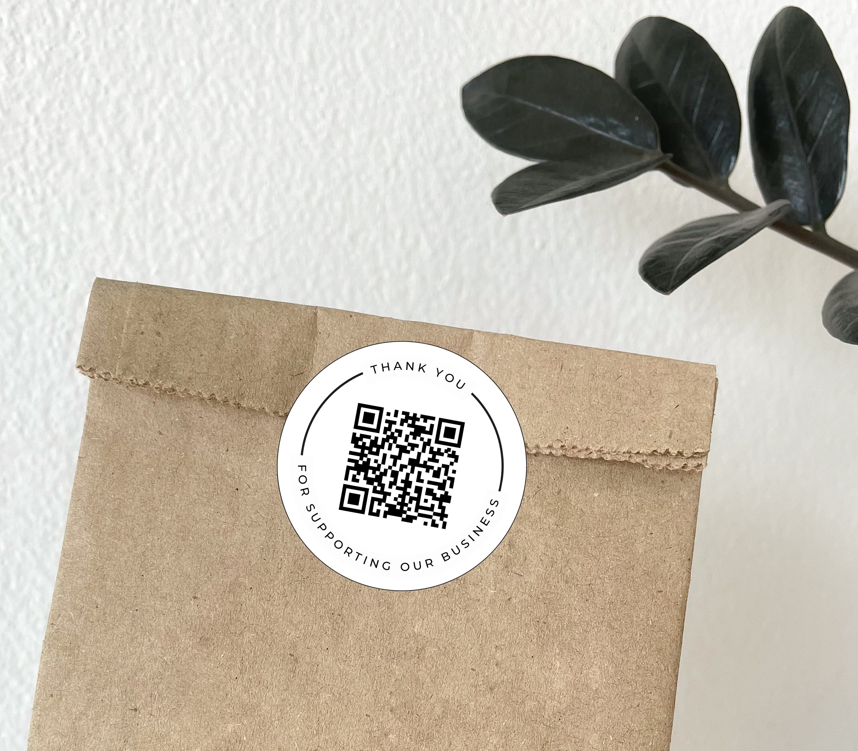 Editable QR Code Package Brand Name Sticker, Custom Text Stickers ...