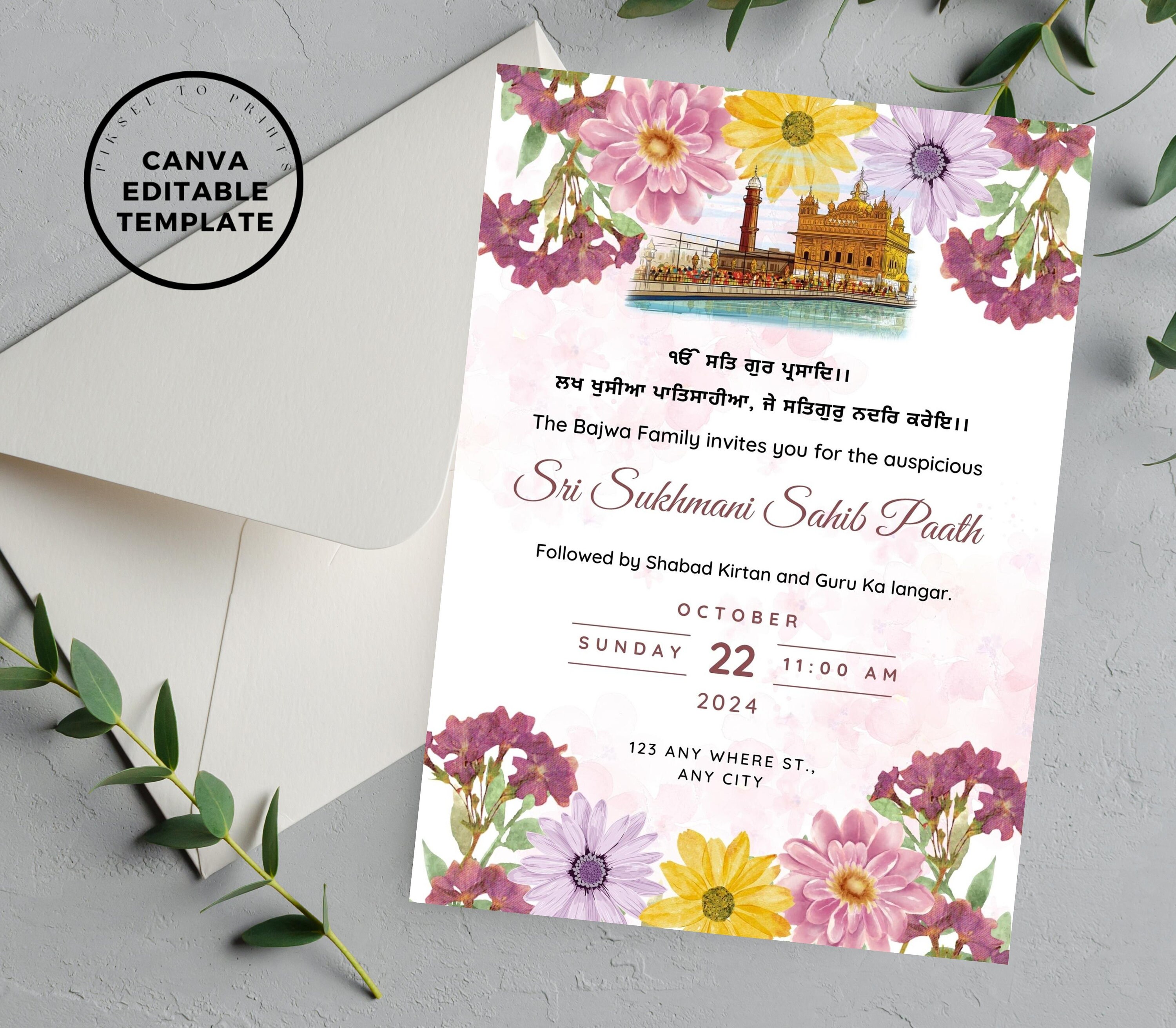 Editable Sukhmani Sahib Path Invitation, Sukhmani Sahib Path Digital ...