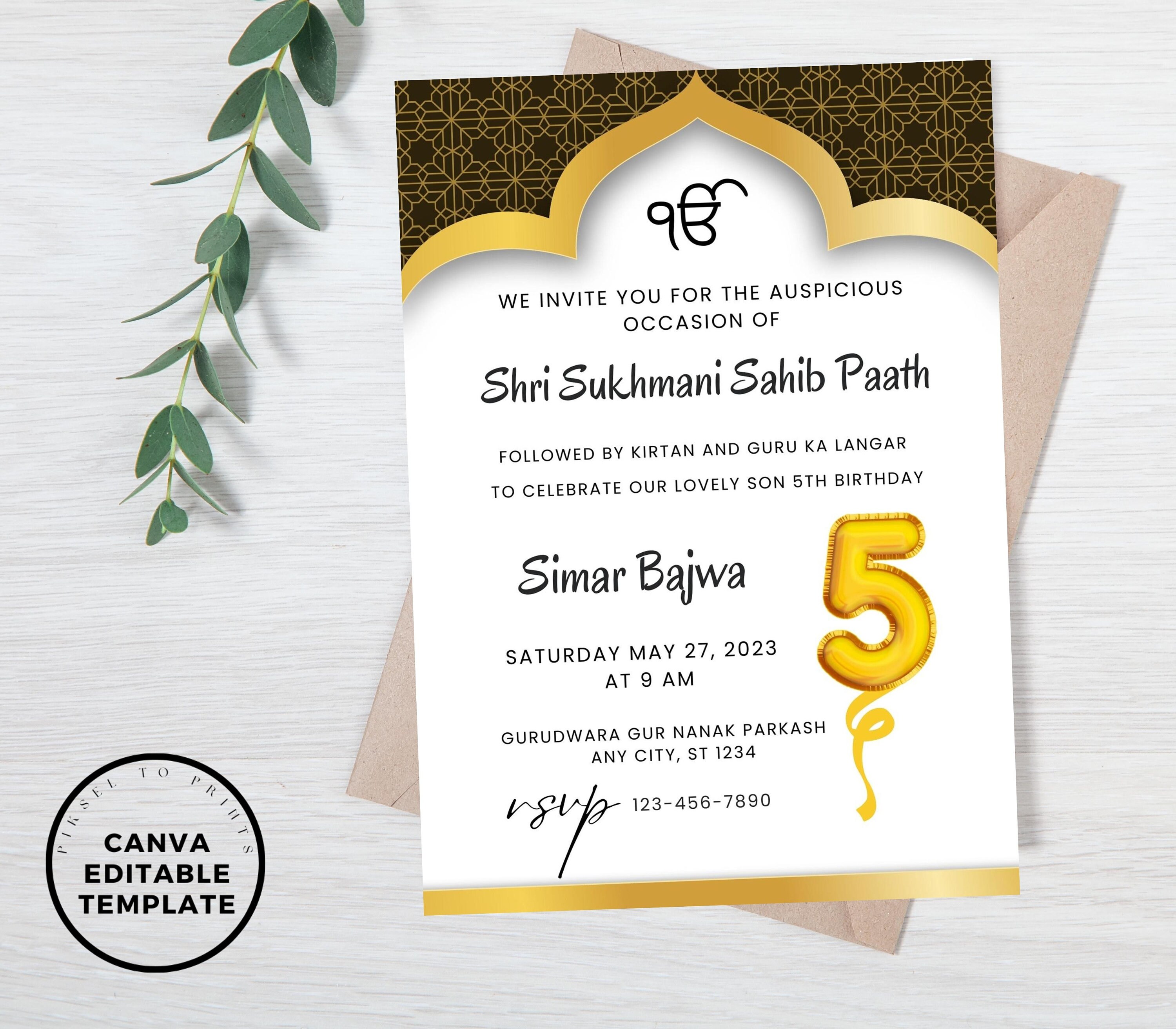 Editable Sukhmani Sahib Path Invitation Birthday, Sukhmani Sahib Path ...