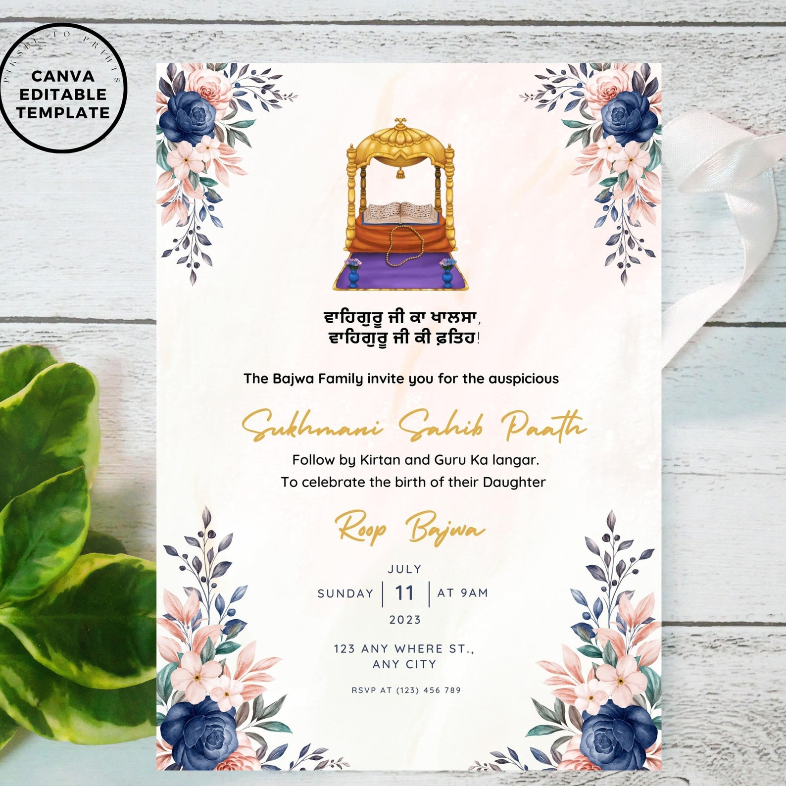 Editable Sukhmani Sahib Path Invitation Digital Sukhmani - Etsy Canada