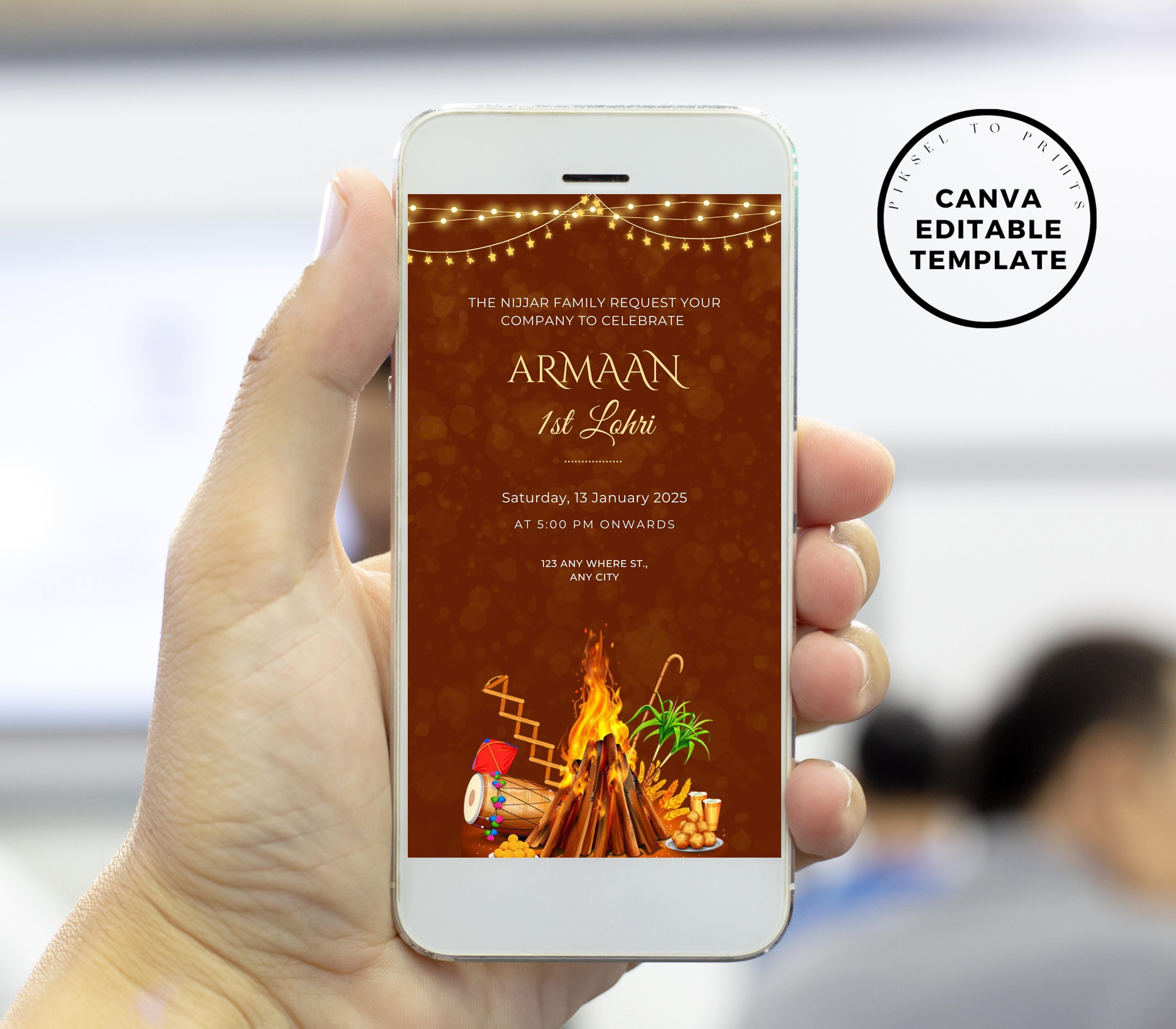 Editable First Lohri Invitation, First Lohri Invite, Lohri Birthday ...