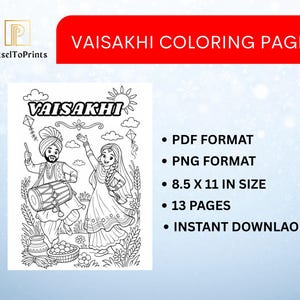 Vaisakhi Coloring Pages, Punjabi Kids Worksheet Activity PNG PDF ...