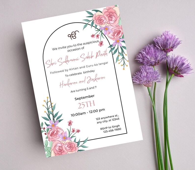 Editable Sukhmani Sahib Path Invitation Digital Sukhmani - Etsy Canada