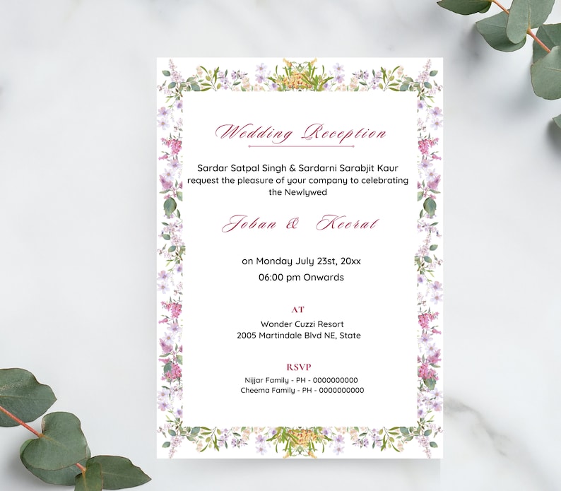 Editable Sikh Wedding Invitation Card: Anand Karaj, Punjabi Shaadi Card ...