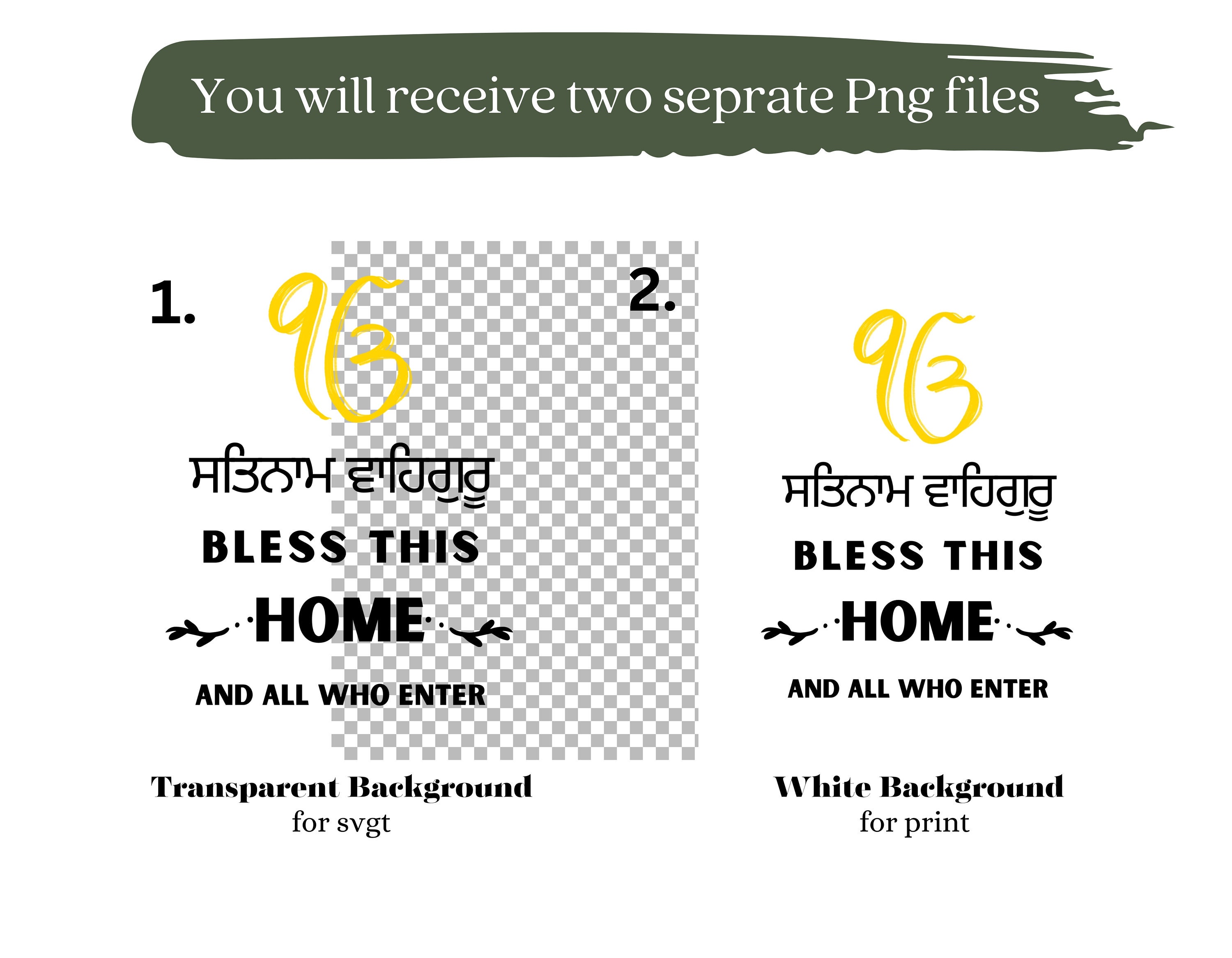 Buy Satnam Waheguru Bless This Home Wall Art Print, Punjabi Welcome ...