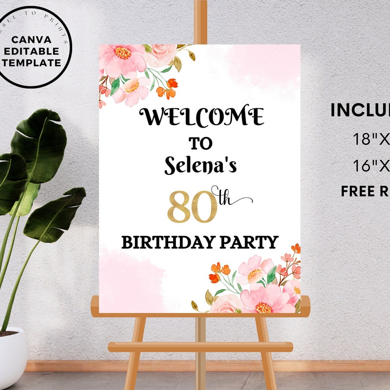 80th Birthday Sign - Etsy