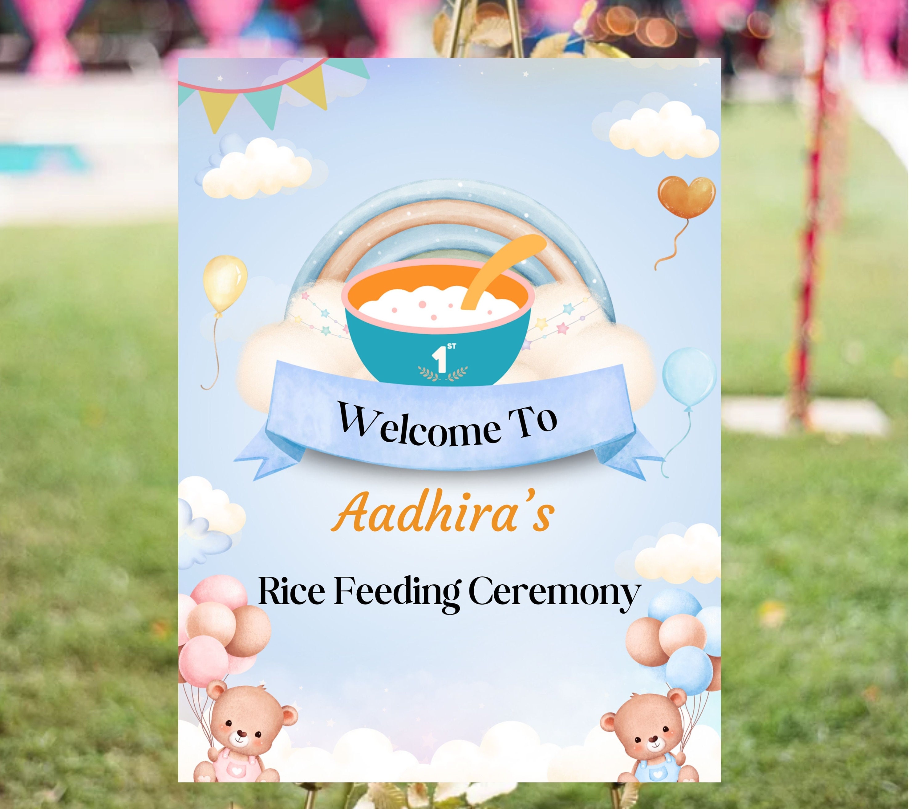 Editable Annaprashana Sign, Mukhebhat Welcome Sign, Rice Feeding ...
