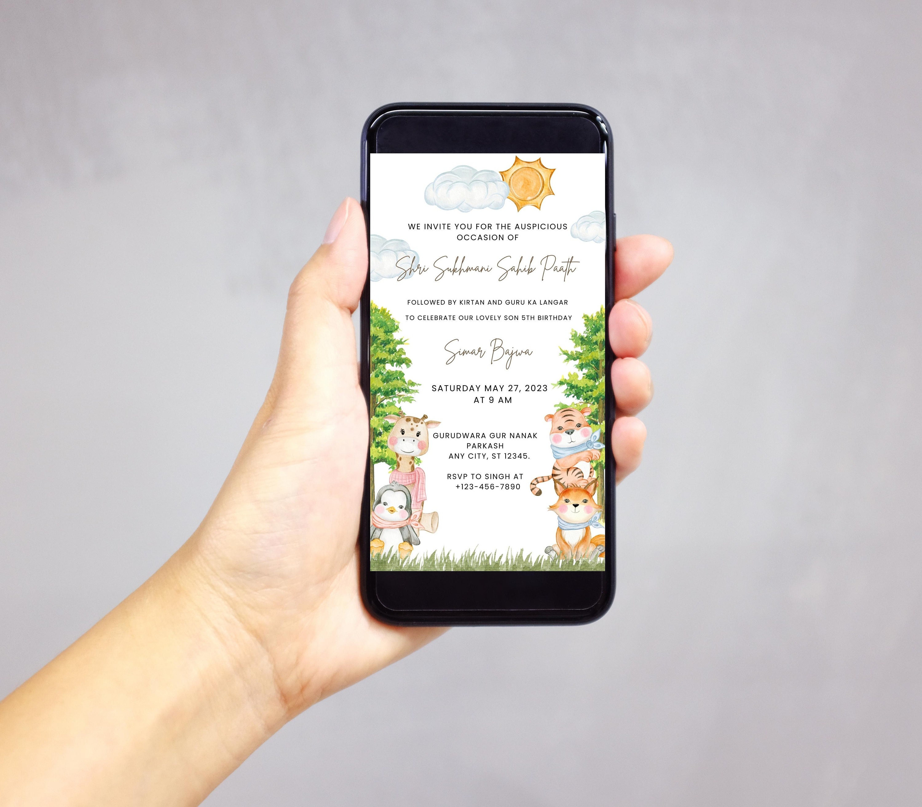 Custom Sukhmani Sahib Path Invitation Kids Birthday, Sukhmani Sahib ...