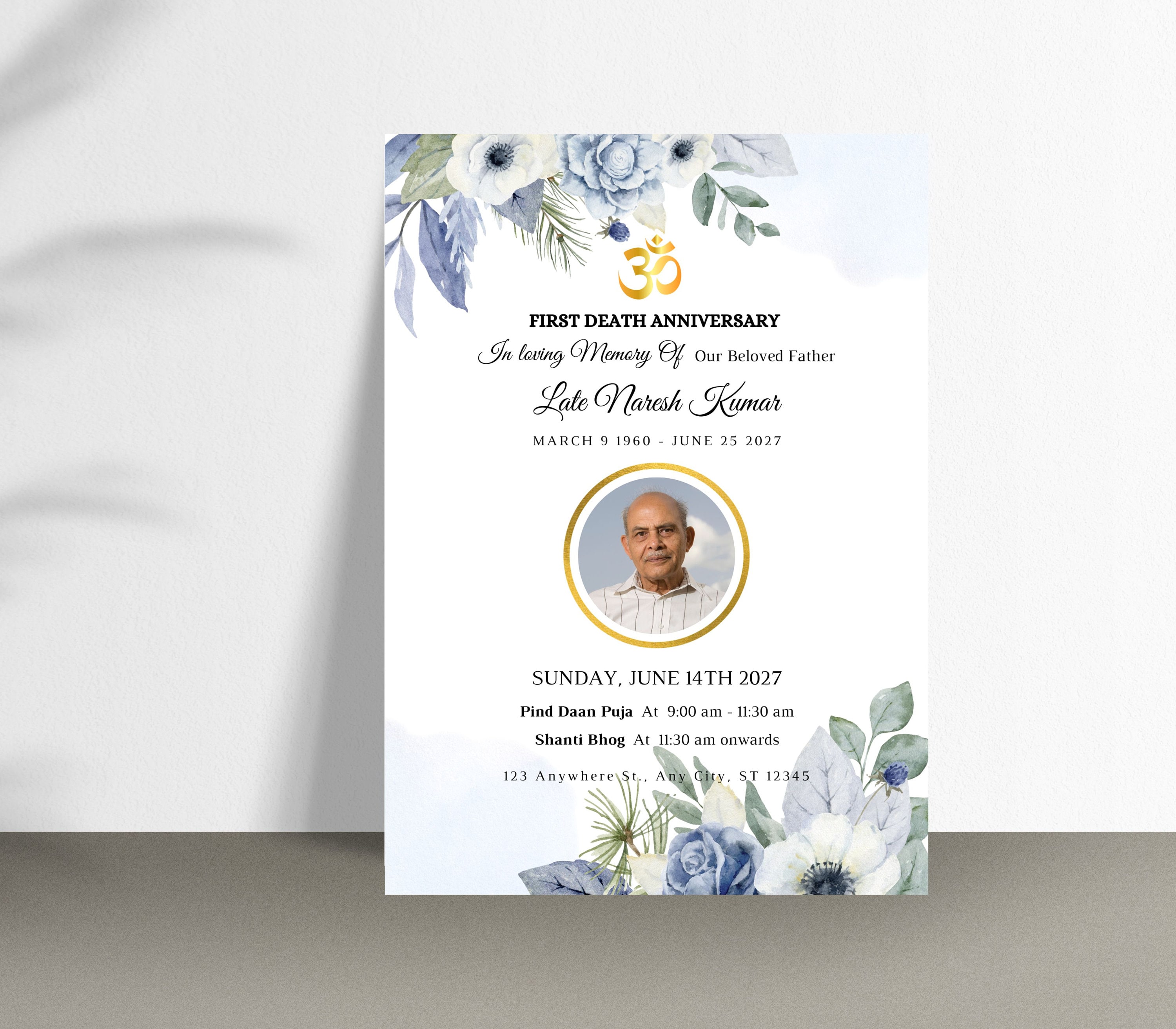 Sample Death Anniversary Invitation Cards