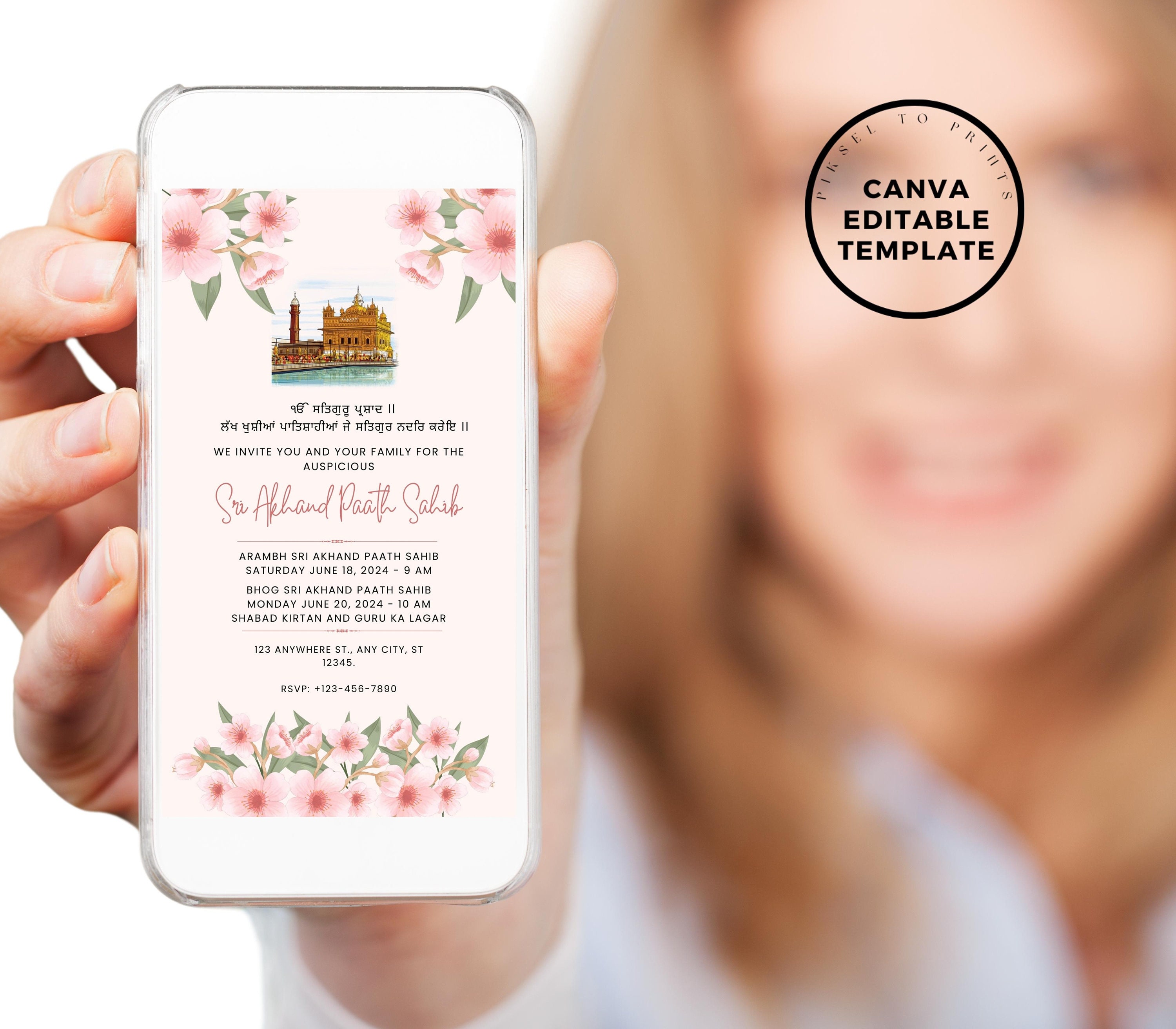 Editable Akhand Path Invitation Card Digital Sukhmani Sahib - Etsy ...