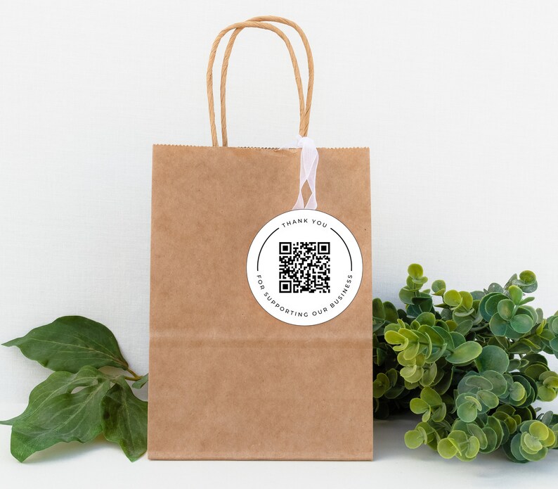 Editable QR Code Package Brand Name Sticker, Custom Text Stickers ...