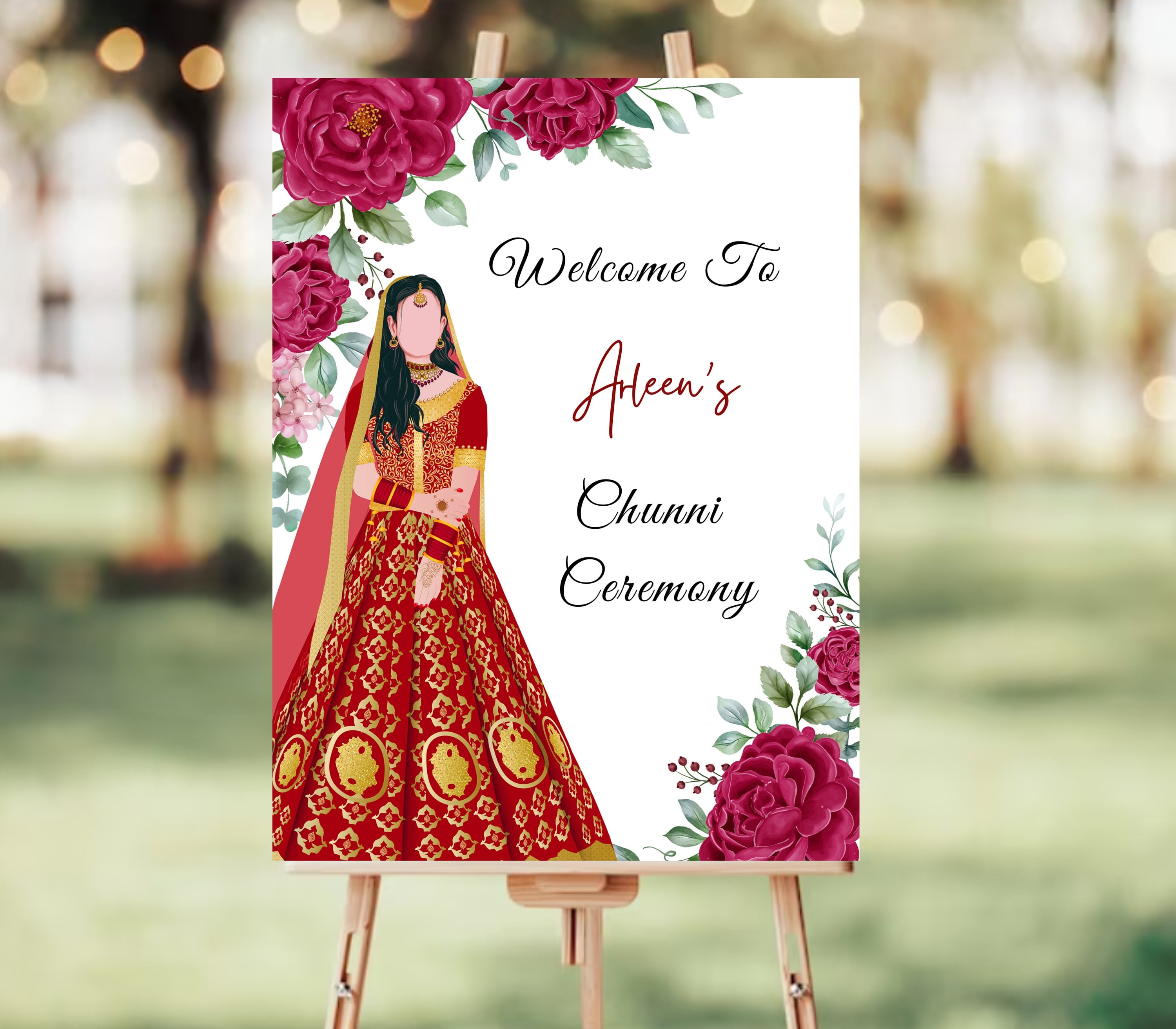 Editable Chunni Ceremony Sign Punjabi Wedding Welcome Sign - Etsy