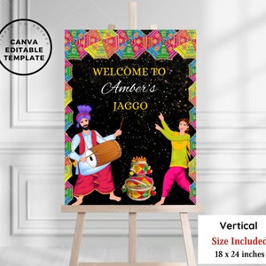 Editable Jaggo Welcome Signs, Punjabi Wedding Jaggo Decor, Jaggo ...