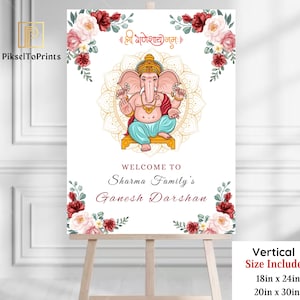 Ganesh Chaturthi Signs Ganpati Darshan Welcome Signs, Ganesh Puja Signs ...