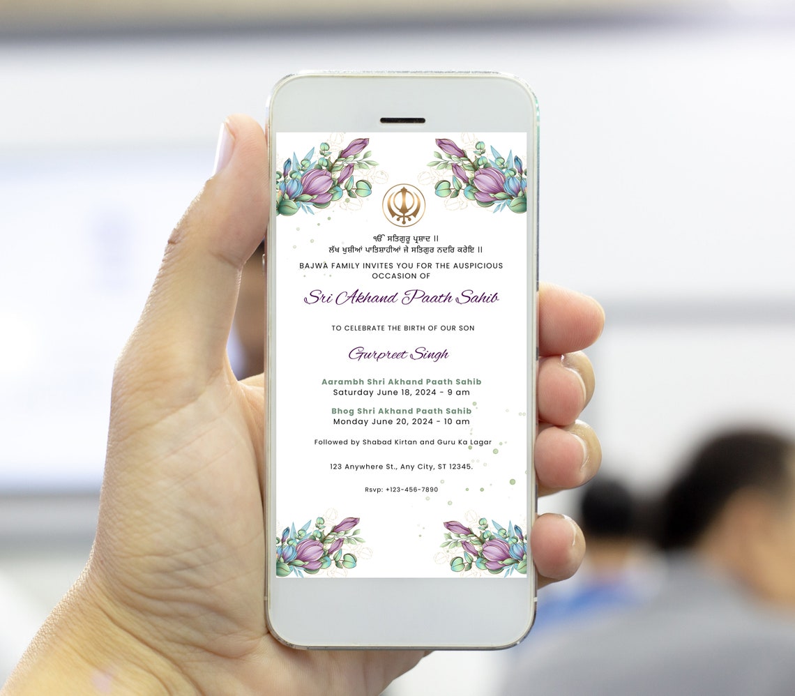 Editable Akhand Path Digital Invitation, Sehaj Path Digital Invitation ...