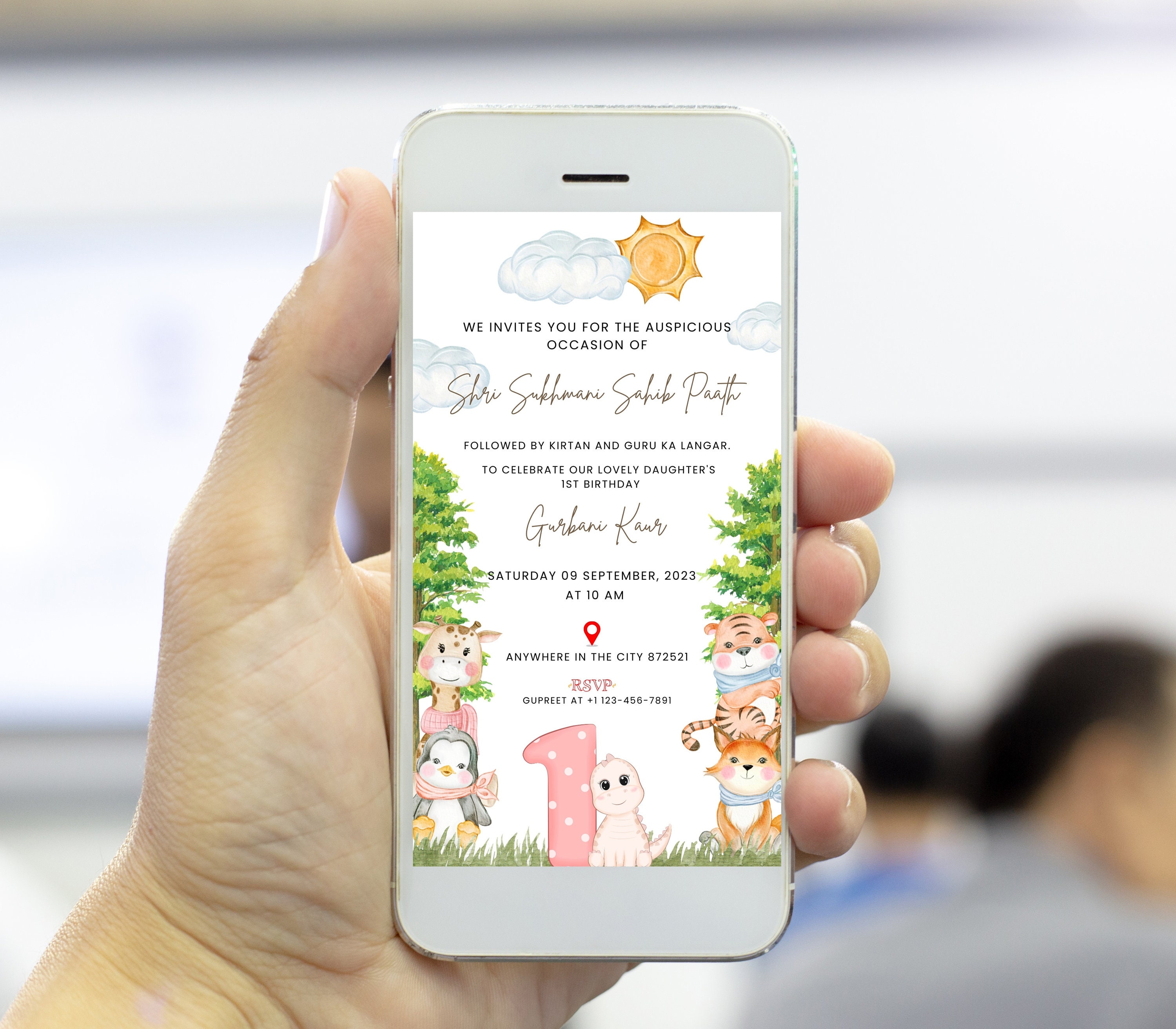 Custom Sukhmani Sahib Path Invitation Kids Birthday, Sukhmani Sahib ...