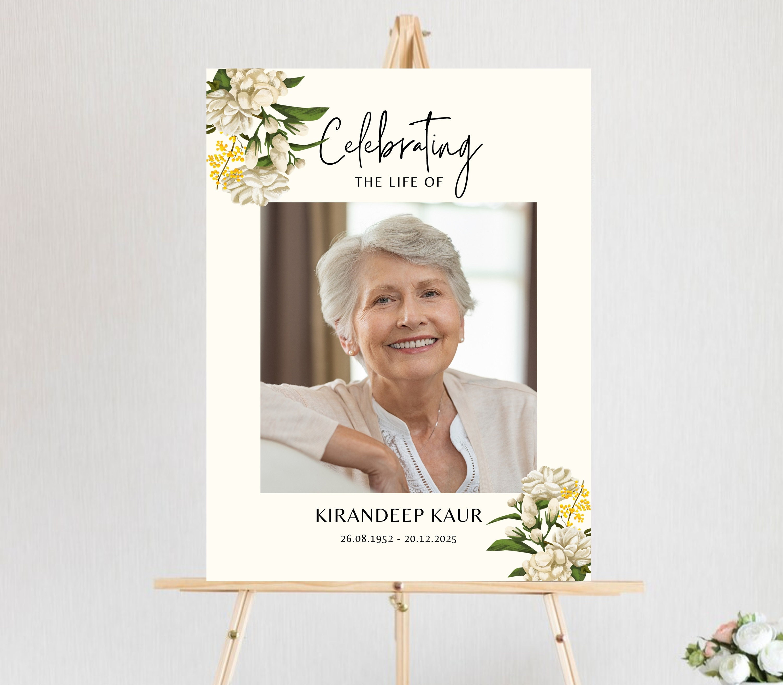 Editable Funeral Memorial Sign Floral Funeral Welcome Board - Etsy