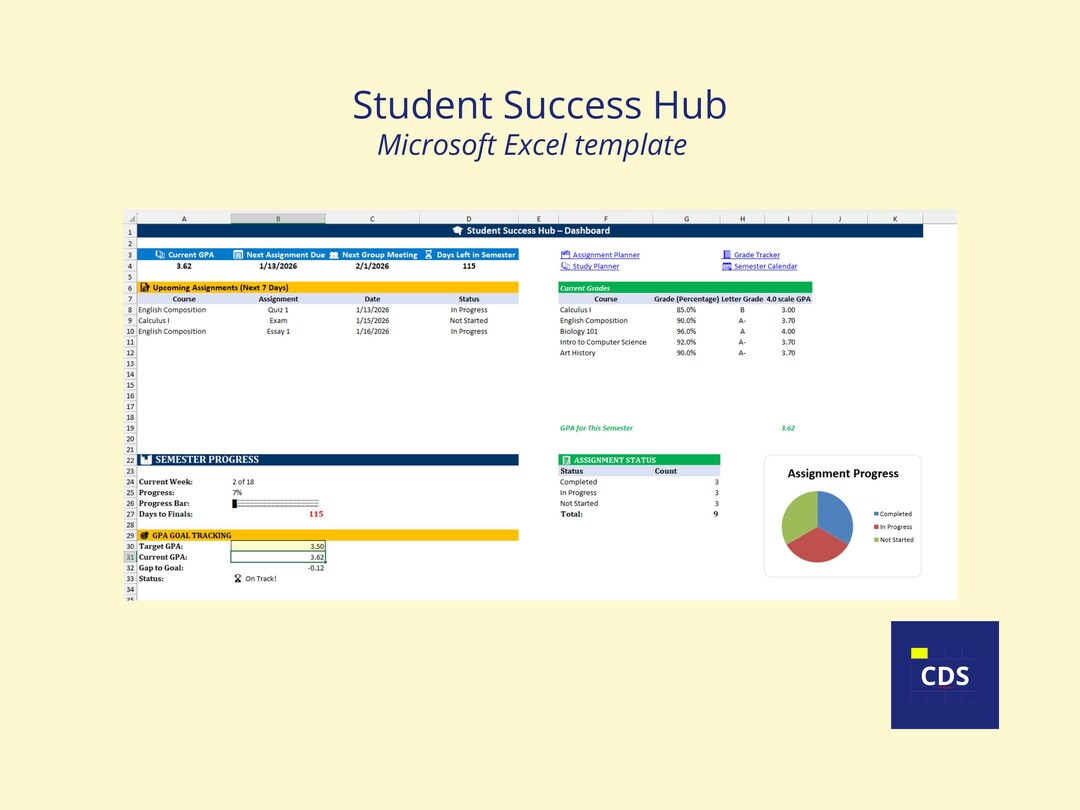 Student Planner 2026 | College Grade Tracker & GPA Calculator ...