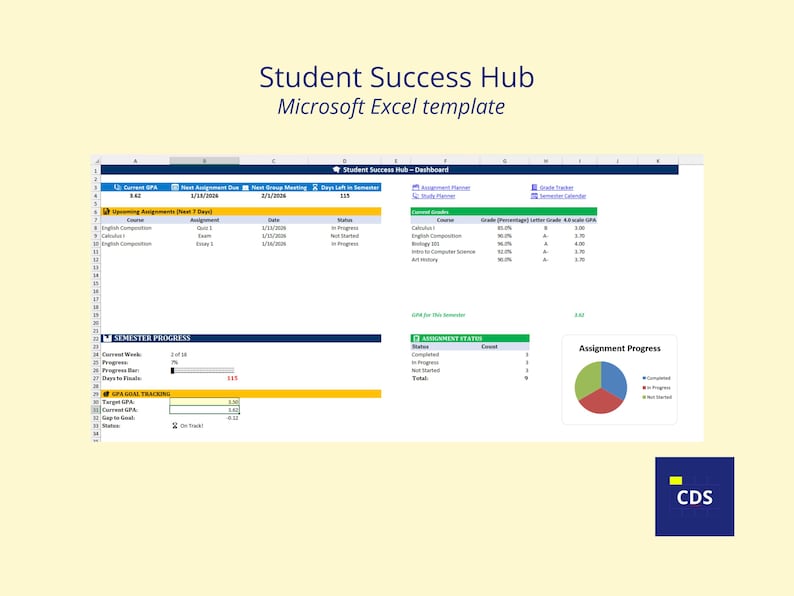 Student Planner 2026 | College Grade Tracker & GPA Calculator ...