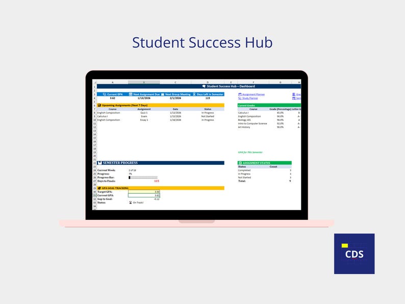 Student Planner 2026 | College Grade Tracker & GPA Calculator ...