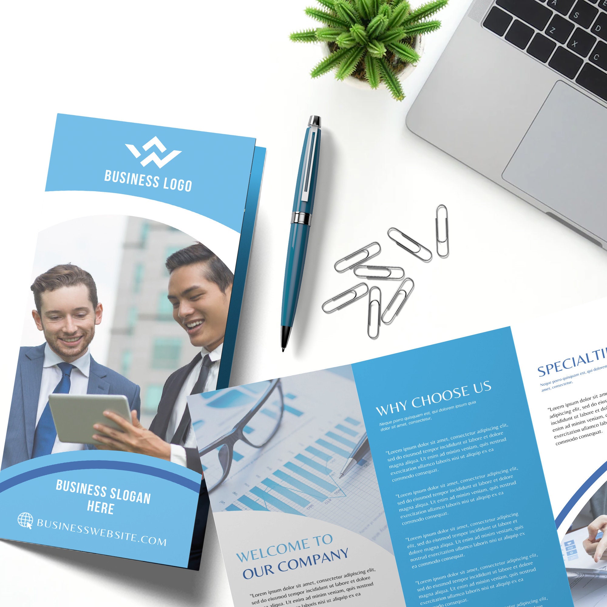 DIY Corporate Modern Trifold Brochure, Editable Tri-fold Business ...