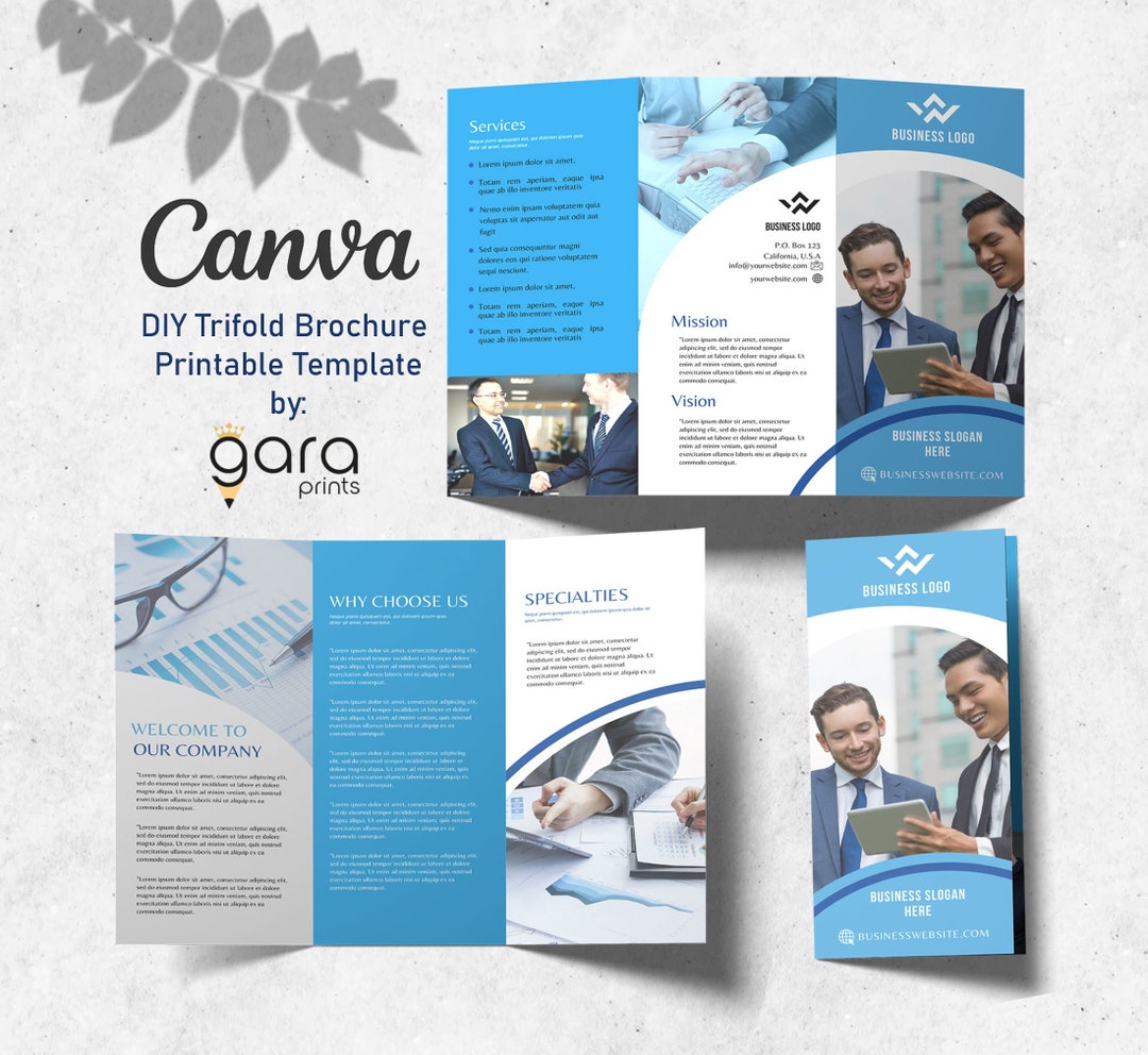 DIY Corporate Modern Trifold Brochure, Editable Tri-fold Business ...