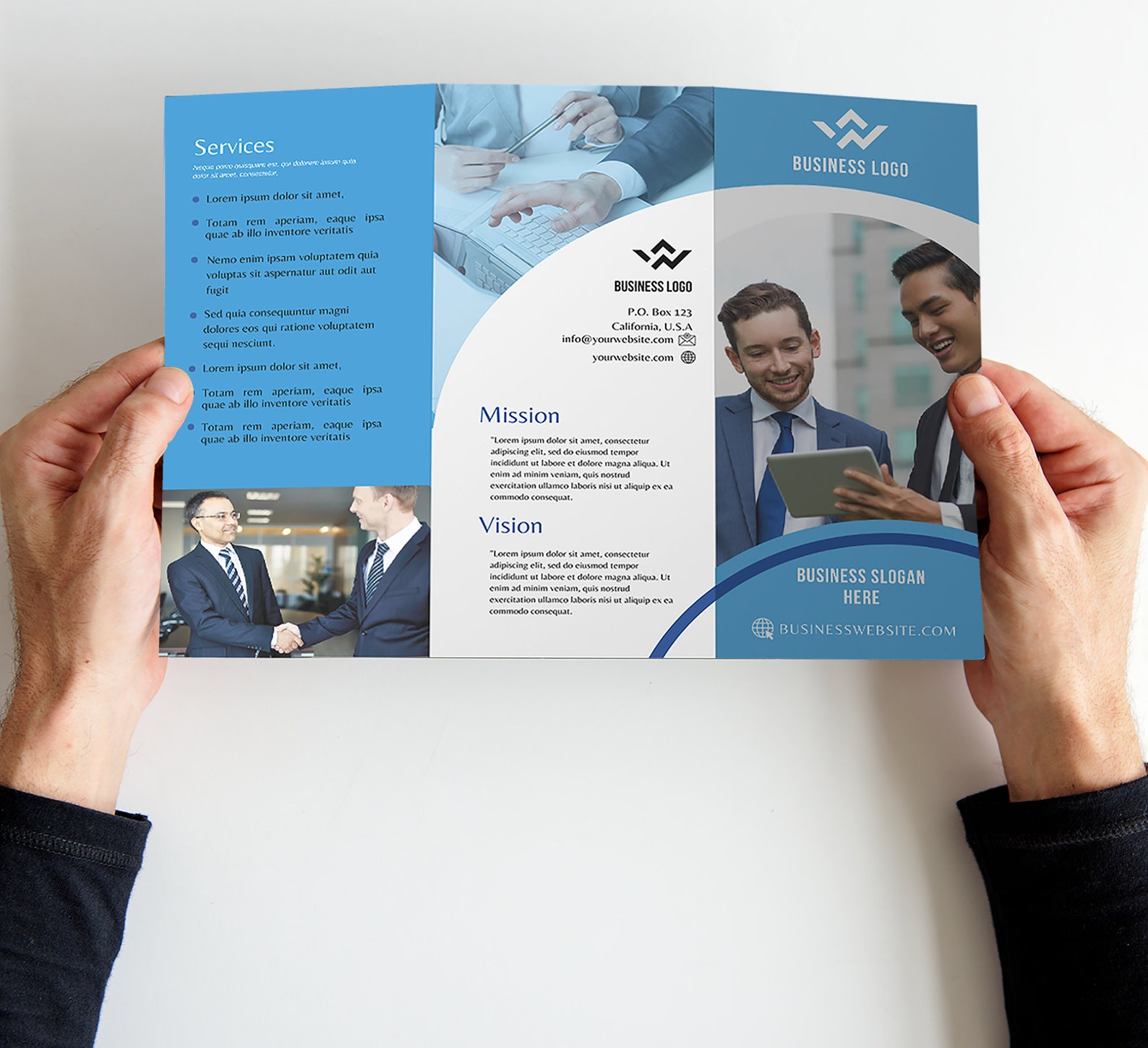 DIY Corporate Modern Trifold Brochure, Editable Tri-fold Business ...