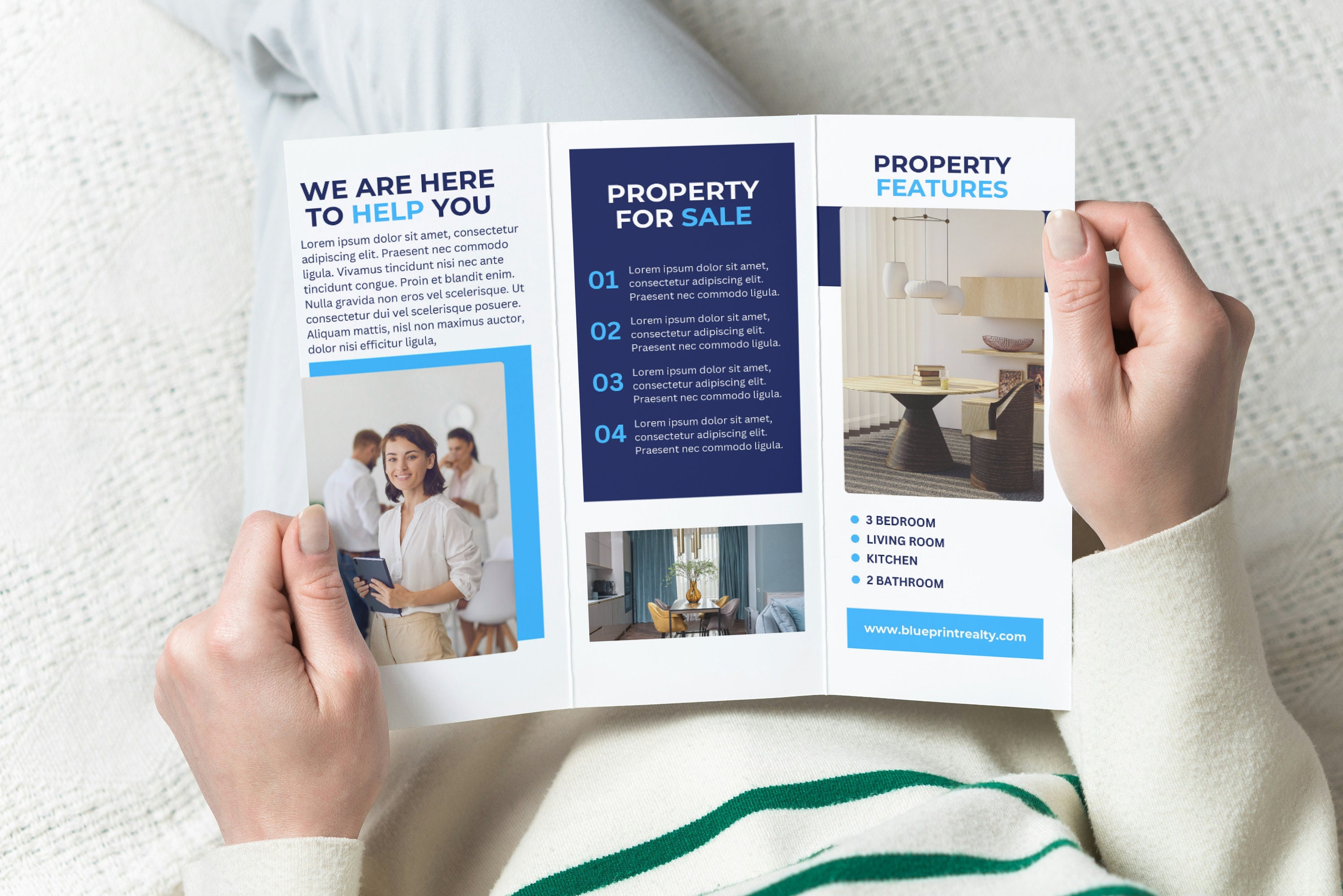 DIY Real Estate Trifold Brochure, Editable Tri-fold Business ...