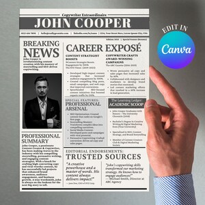 Vintage Newspaper-style Resume Template – Classic & Timeless Design for ...
