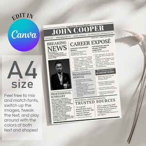 Vintage Newspaper-style Resume Template – Classic & Timeless Design for ...