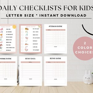 Kids Morning Checklist Printable, Bedtime Routine, Preschool Morning ...