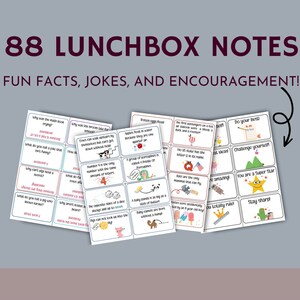 Lunchbox Notes for Kids, Printable Lunch Notes Kid, Lunchbox Notes ...