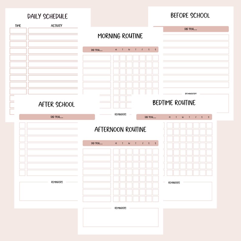 Kids Morning Checklist Printable, Bedtime Routine, Preschool Morning ...