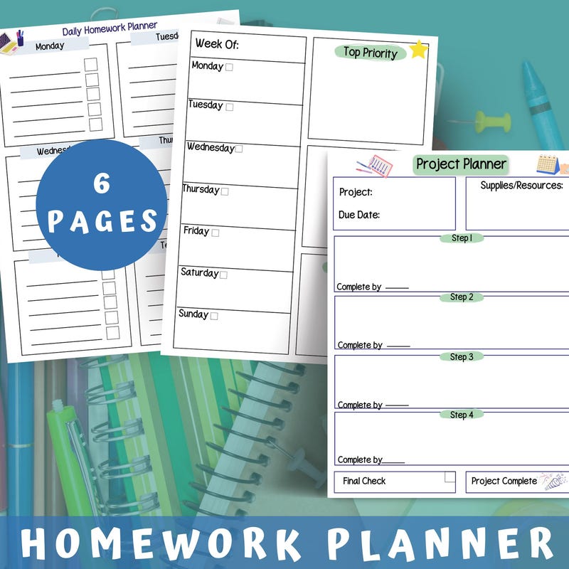 Homework Planner - Etsy