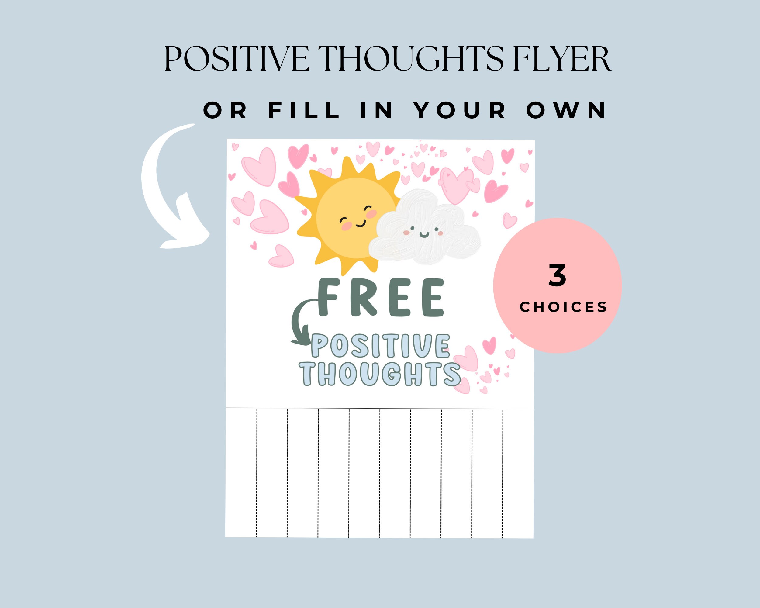 Positive Affirmation Tear off Flyer,encouragement Flyer,school ...