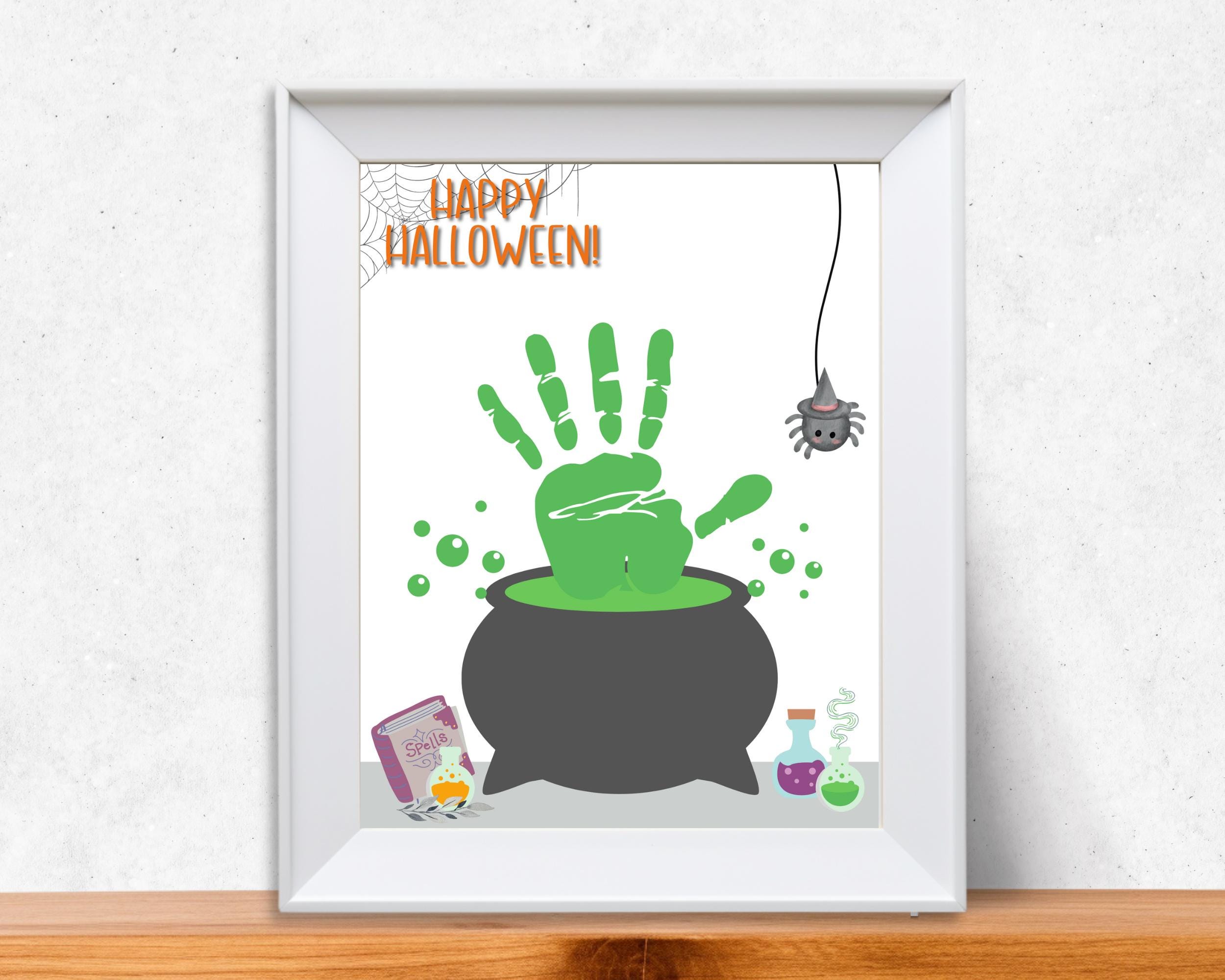 Halloween Handprint, Halloween DIY Craft for Kids, Halloween Cauldron ...
