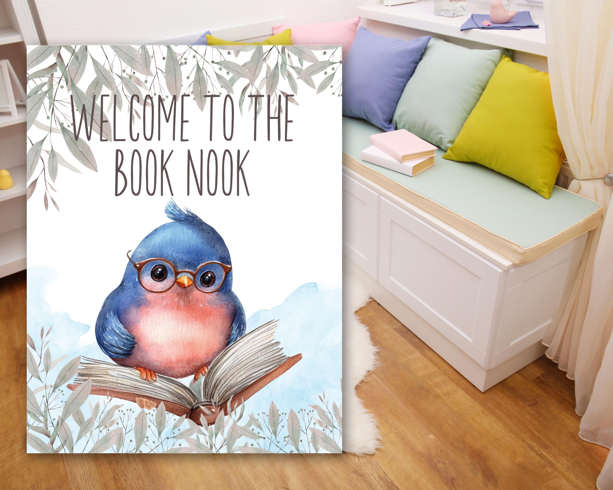 Reading Corner Signs Printable, Book Nook Signs, Reading Posters for ...