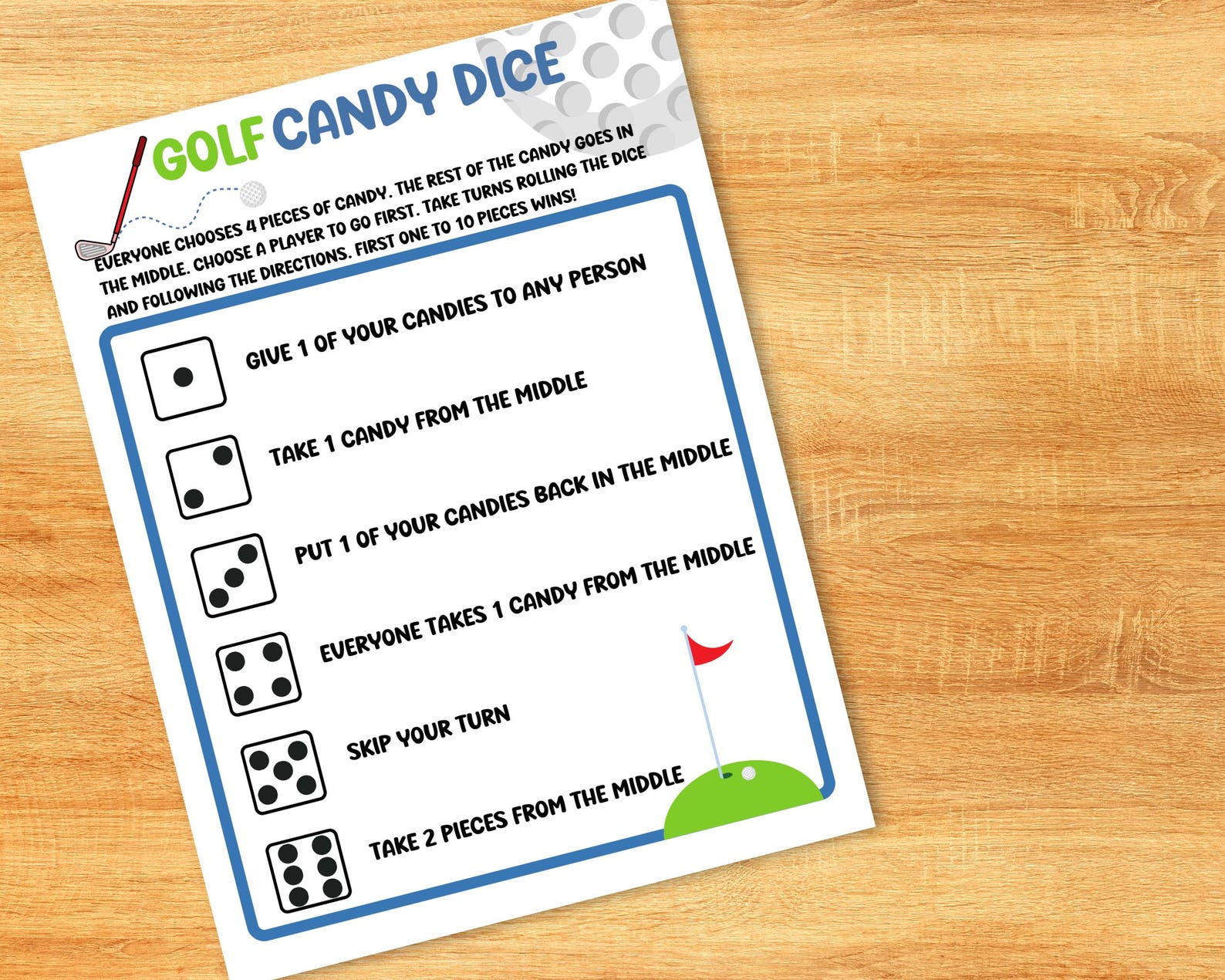 Golf Dice Games, Golf Party Games, Kids Golf Party, Golf Games With ...