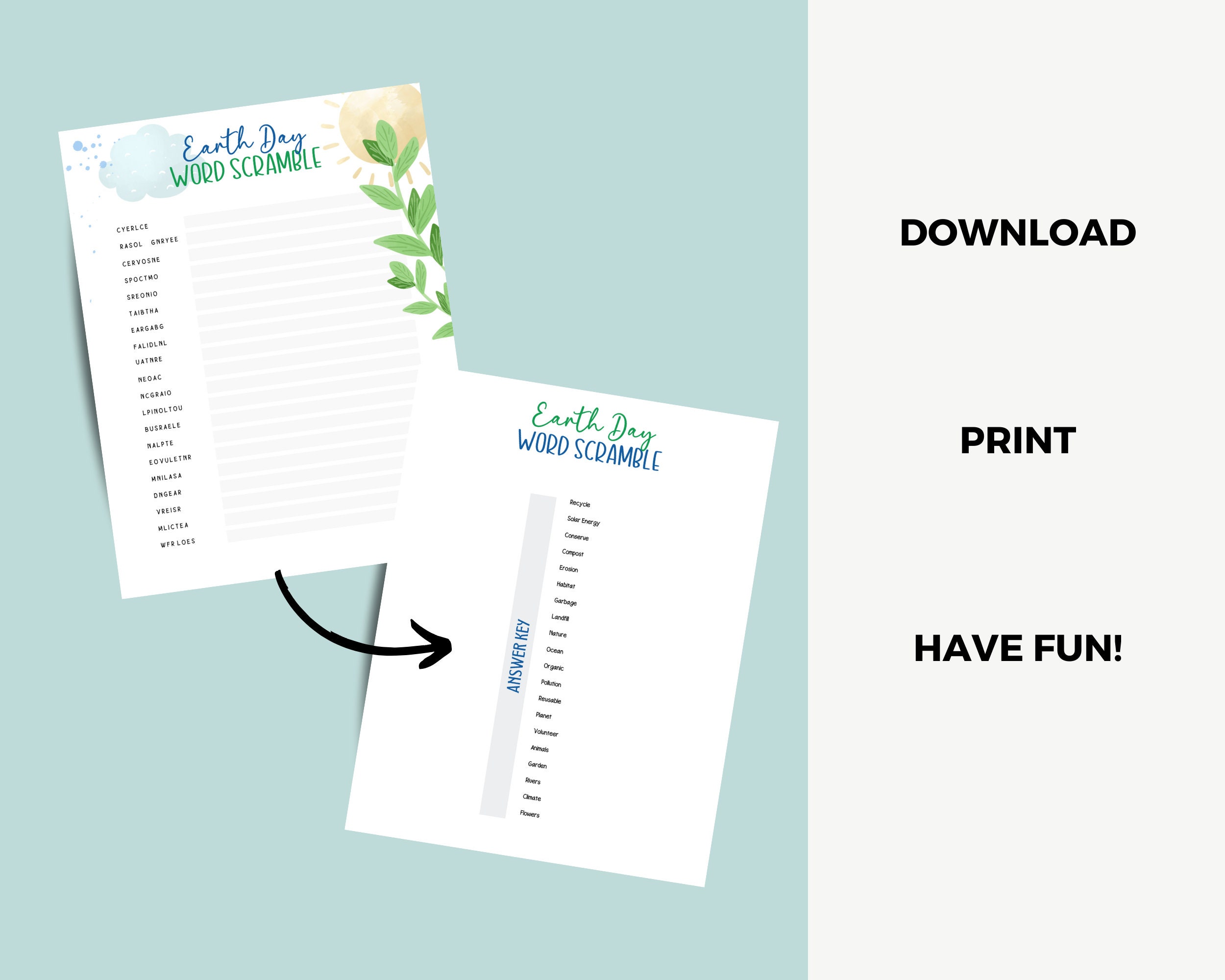 Earth Day Activities Kids, Earth Day Printable Worksheet, Earth Day ...