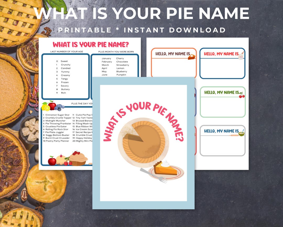 Family Picnic Game, Pie Name Generator Game, What is Your Pie Name ...