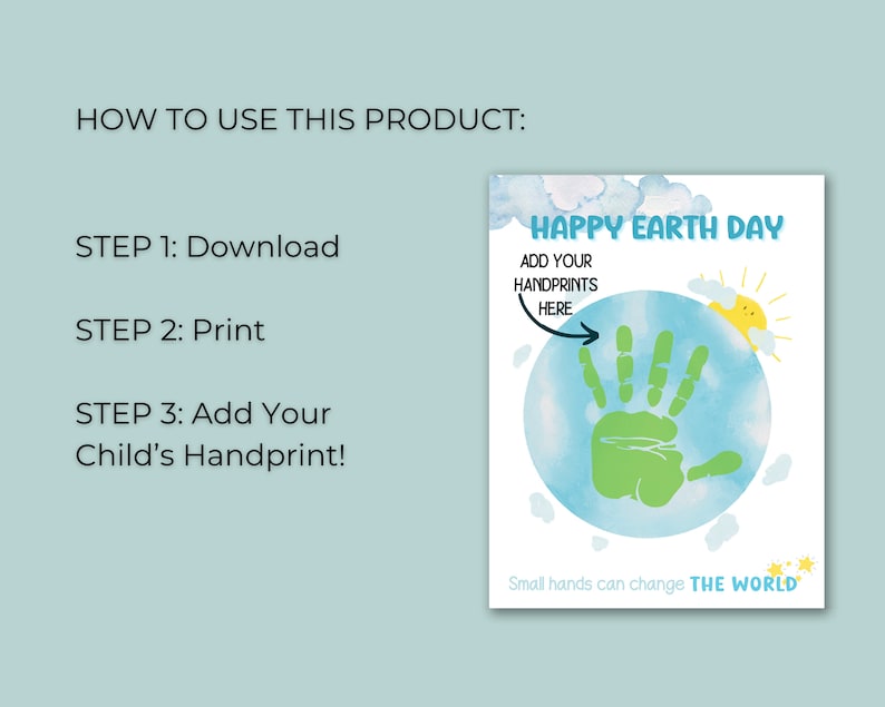 Earth Day Handprint, Earth Day Printable, Earth Day Preschool, Toddler ...