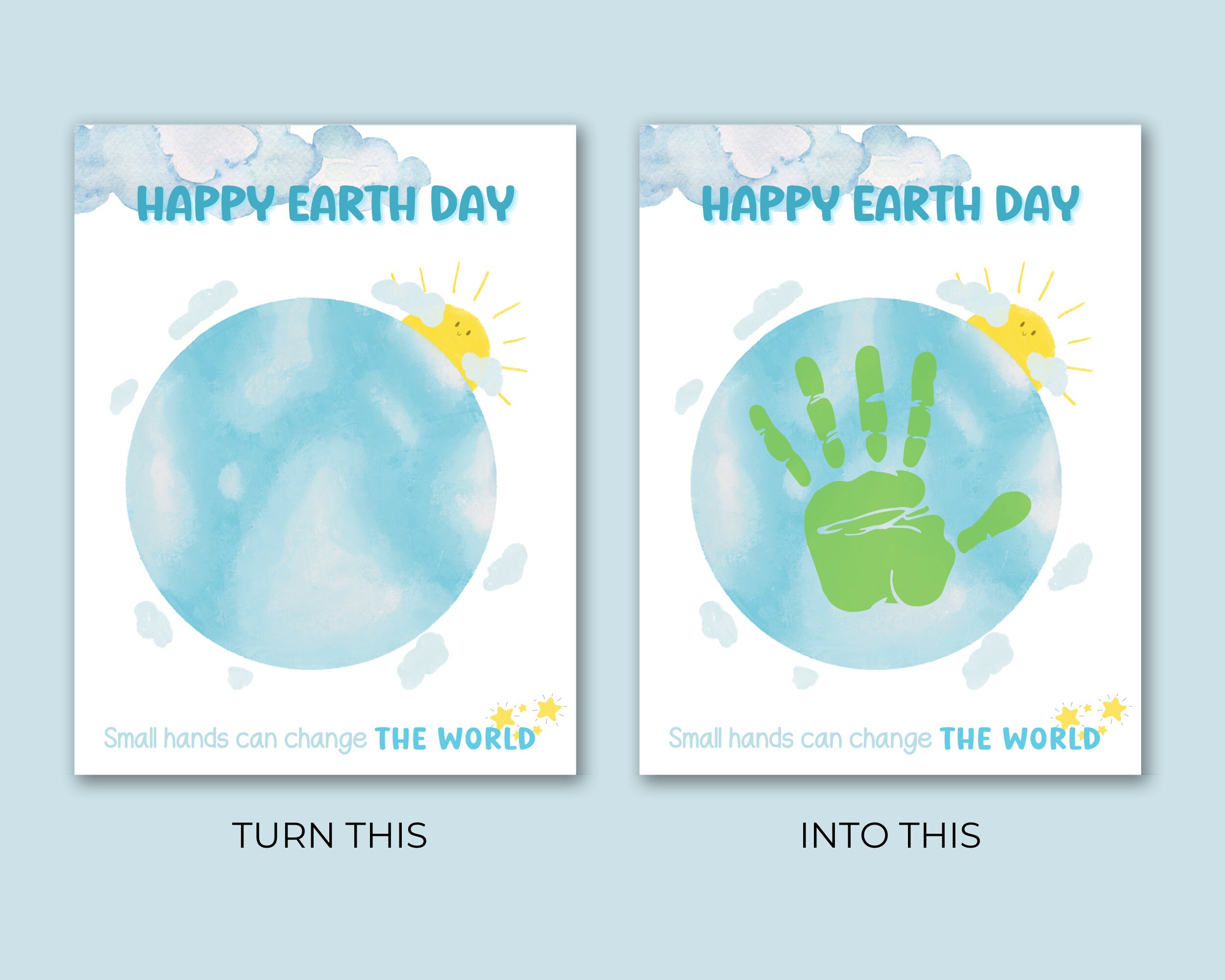 Earth Day Handprint Art, Keepsake Craft (PDF Printable), Preschool ...