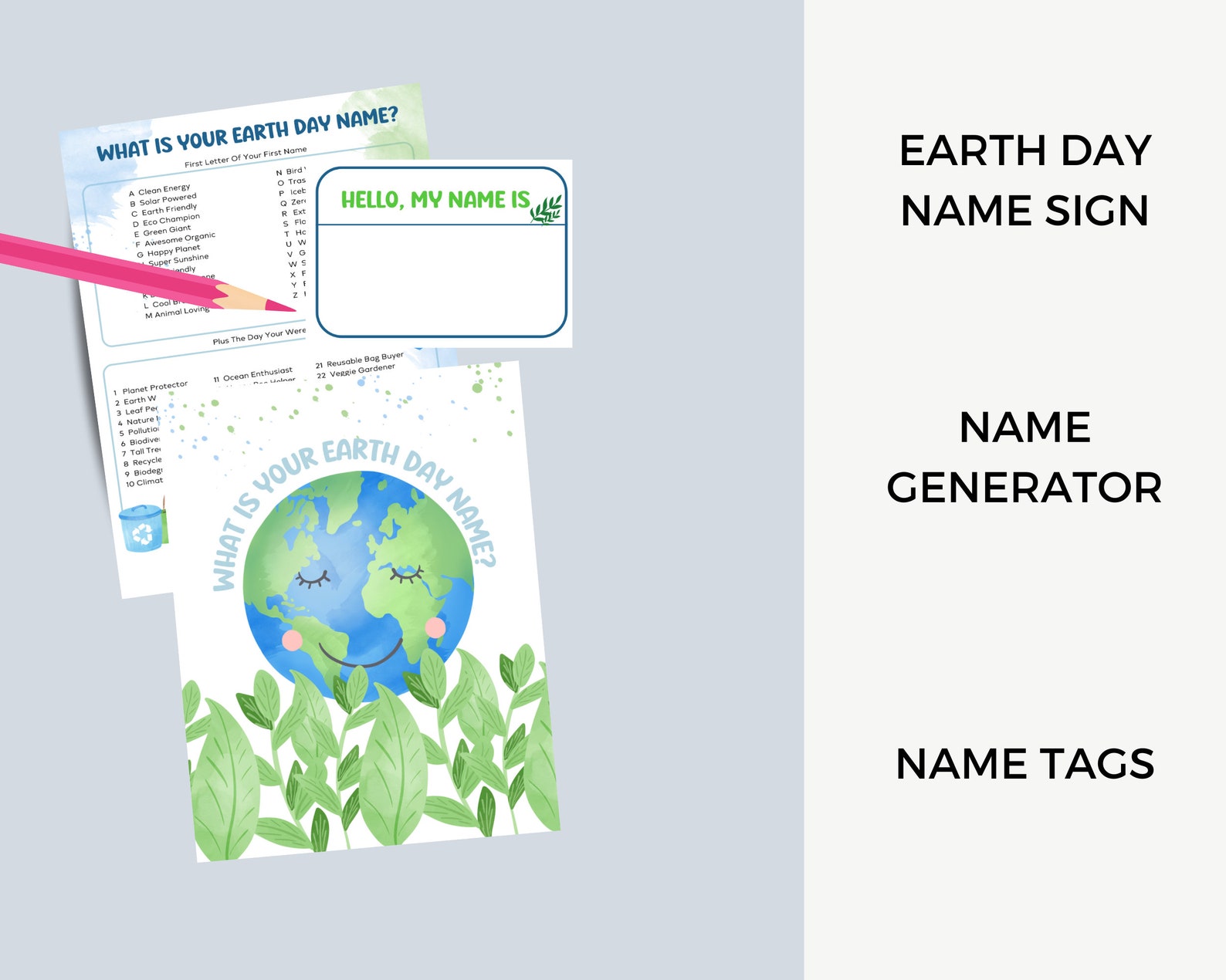 Earth Day Poster,earth Day Name Generator,earth Day Name Tags,earth Day ...