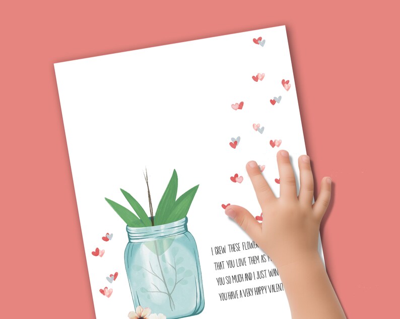 Valentine's Day Handprint, Flower Vase Handprint Art, Valentine's Day ...