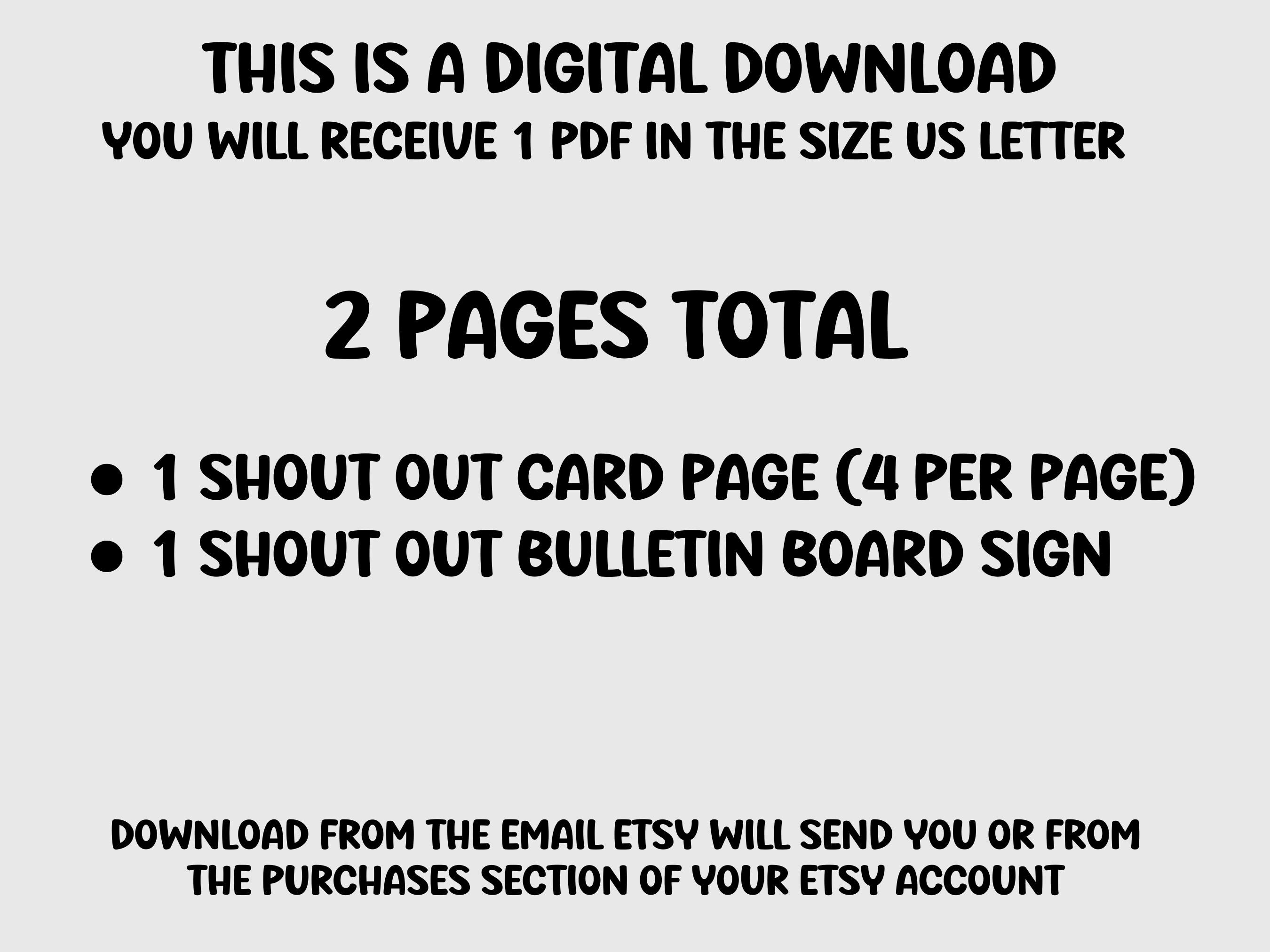 Employee Appreciation, Employee Recognition Shout Out Cards, Employee ...