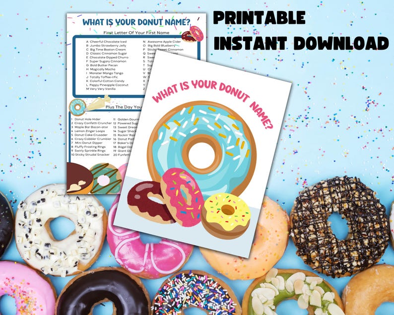 What is Your Donut Name, Brunch Game, National Donut Day, Office ...