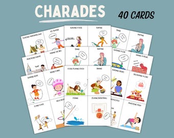 Charades for Kids, Action Charade Games, Movement Game, Boredom Buster ...