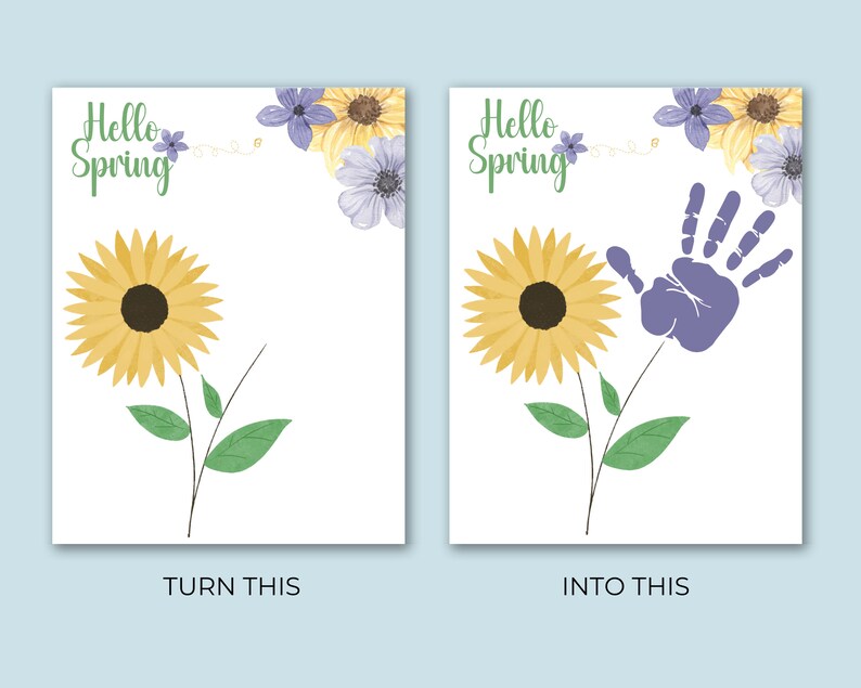Spring Handprint Art, Flower Handprint Art, Spring Preschool Art ...