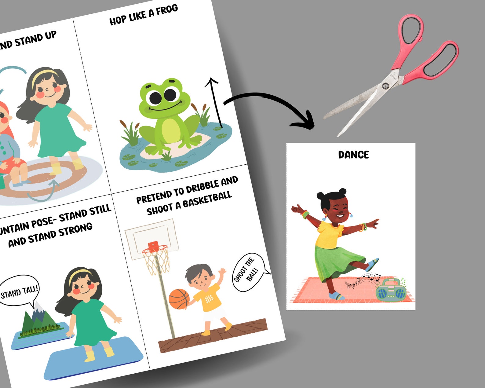 Movement Break Cards, Brain Break Activities, Kids Exercise, Printable ...